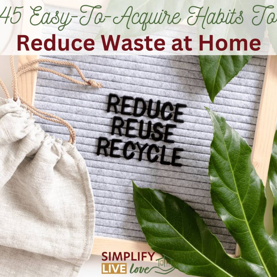 45 Easy-To-Acquire Habits To Reduce Waste at Home - Simplify, Live, Love